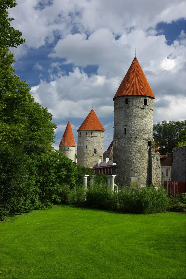 Medieval towers stock image. Image of architecture, tallinn - 16073567