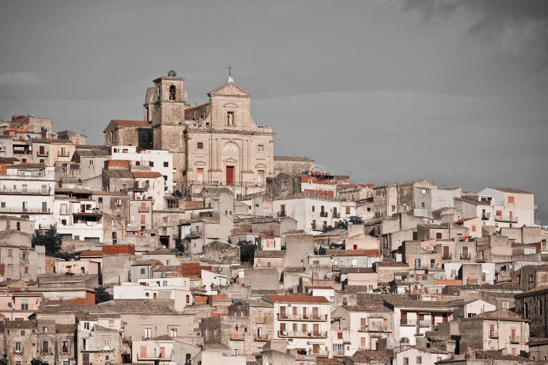 Medieval Town Agira, Sicily Stock Photo - Image of church, landscape ...