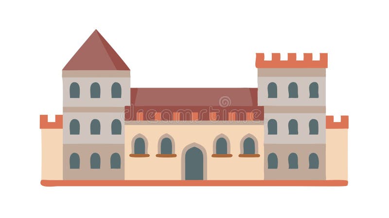 Medieval Town Buildings Historical Architecture, Vector Design ...
