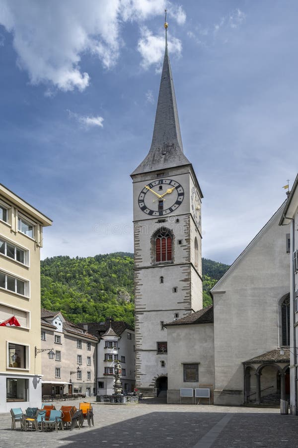 Central Square of Chur, Switzerland Stock Photo - Image of landmark ...
