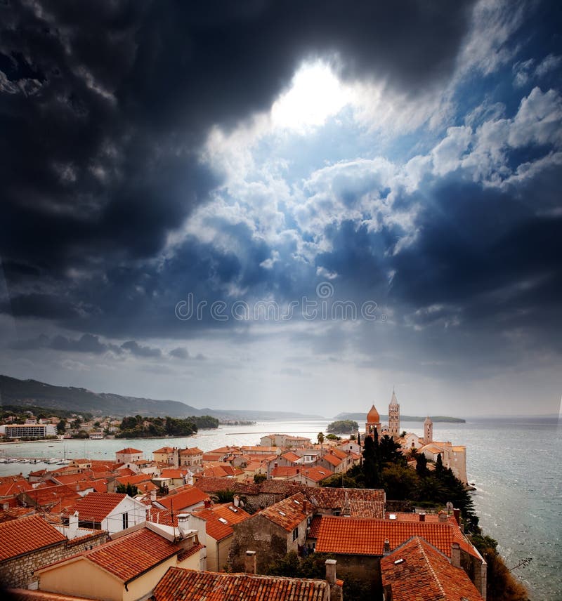 Medieval Town Dramatic Sky stock image. Image of castle - 12588151