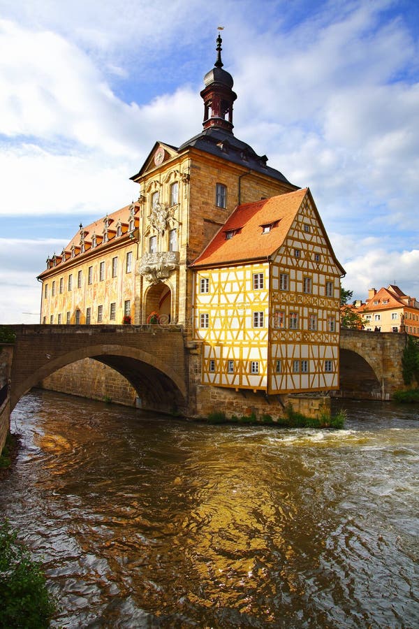 Medieval Town Hall on the Bridge Bamberg Bavaria Stock Photo - Image of ...