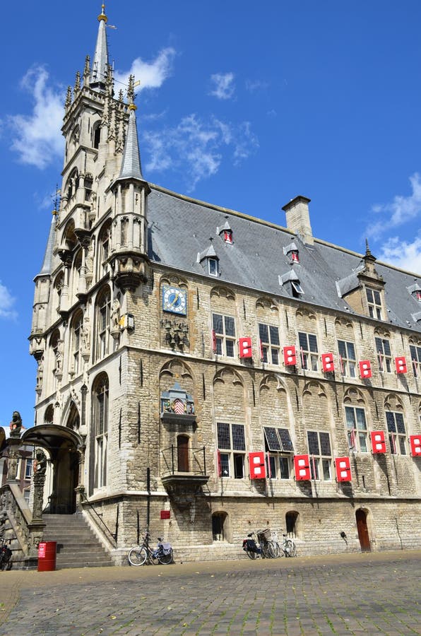 Gouda townhall stock photo. Image of masonry, gouda, gothic - 3986740