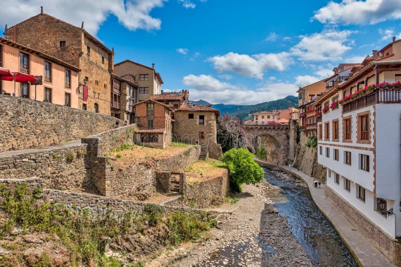 Medieval Town of Potes, Cantabria, Spain. Stock Photo - Image of houses ...