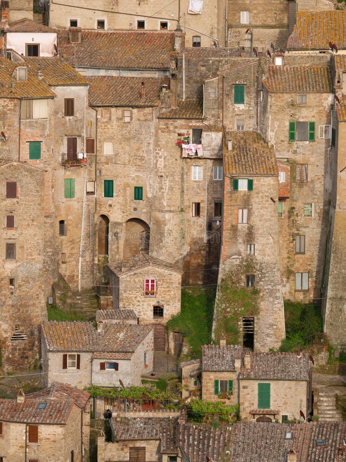 Medieval Town Sorano in Tuscany Stock Image - Image of romantic, rustic ...