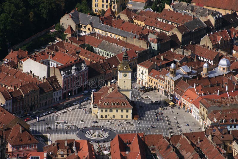 Medieval Town Square stock photo. Image of artistic, rooftop - 15373206