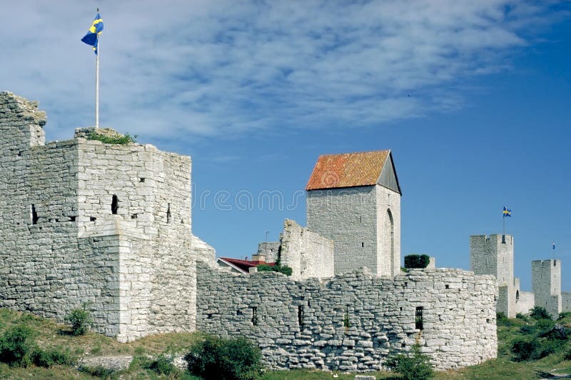 Medieval Town-wall of Visby Stock Photo - Image of buildings, heritage ...