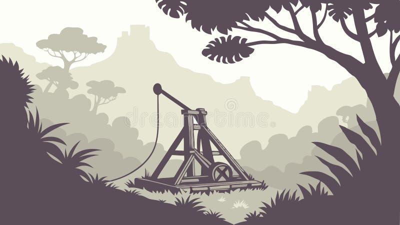 Medieval Trebuchet by Ancient Tree War Machine Art, Vector Design ...