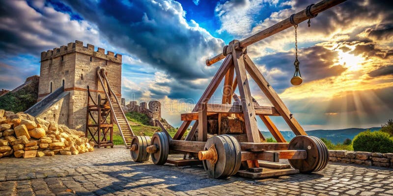 A Medieval Trebuchet Engineering Marvel of Siege Warfare Launching ...