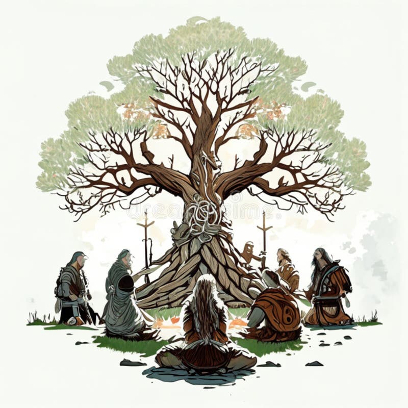 Medieval Tree in a Forest. Illustration for Your Design Stock Photo ...