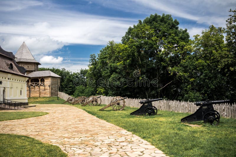 Medieval Ukrainian Wooden Fortress Stock Photo - Image of stronghold ...