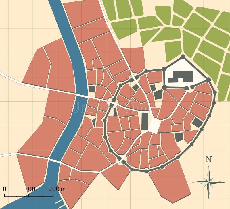 Medieval Town Map The Third And Final City Map I Drew For My