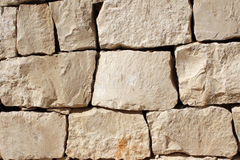 Medieval Wall of Stone Blocks Stock Image - Image of mottled ...