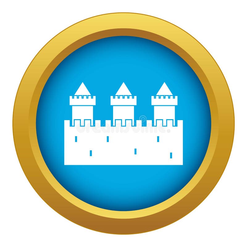 Medieval Wall and Towers Icons Set Hexagon Stock Vector - Illustration ...