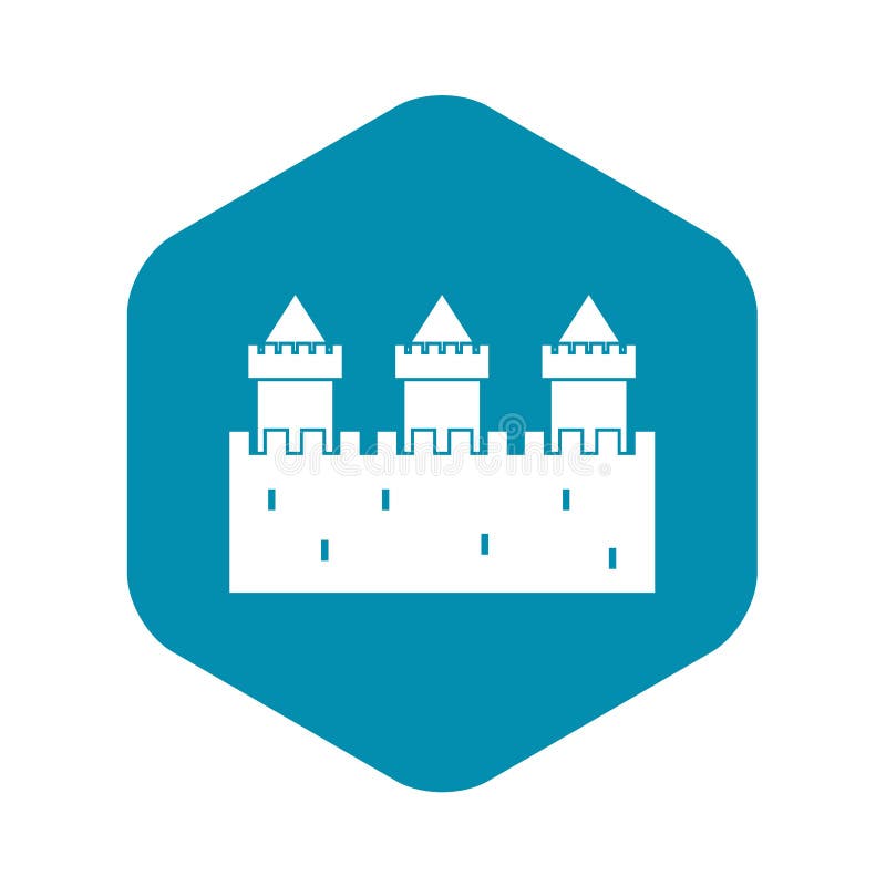 Medieval Wall and Towers Icon, Simple Style Stock Vector - Illustration ...