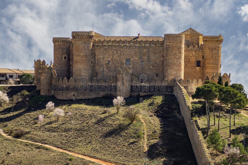Medieval Walled Castle in the Municipality of Belmonte Stock Image ...