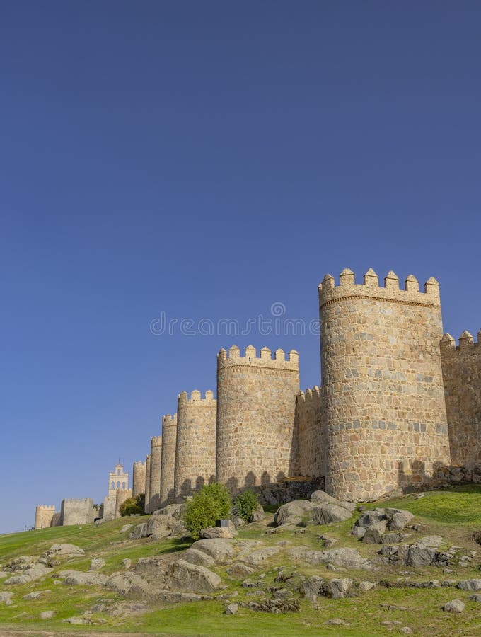 Medieval Walls in Avila, UNESCO Site, Castile and Leon, Spain Stock ...