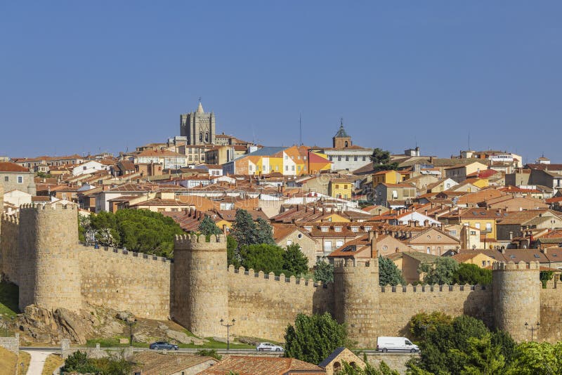 Medieval Walls in Avila, UNESCO Site, Castile and Leon, Spain Stock ...