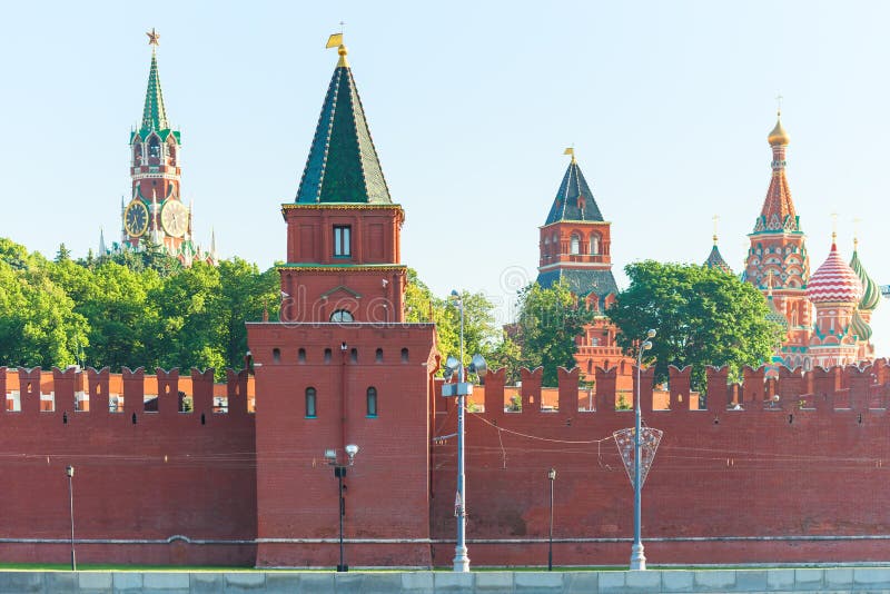 Medieval Walls of Moscow Kremlin Stock Image - Image of ancient ...