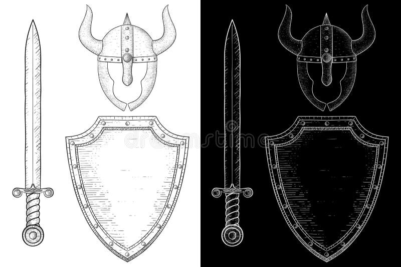 Sword Hand Drawn Sketch Vector Illustration Stock Vector