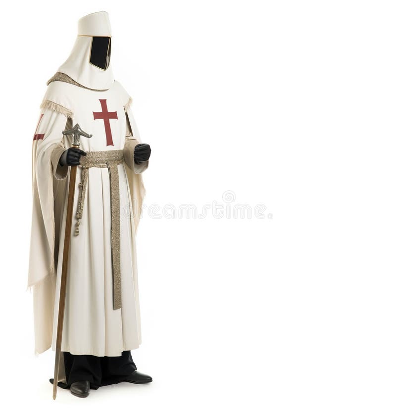 Medieval Warrior Templar in Knight Armor. White Background, Isolate. AI ...