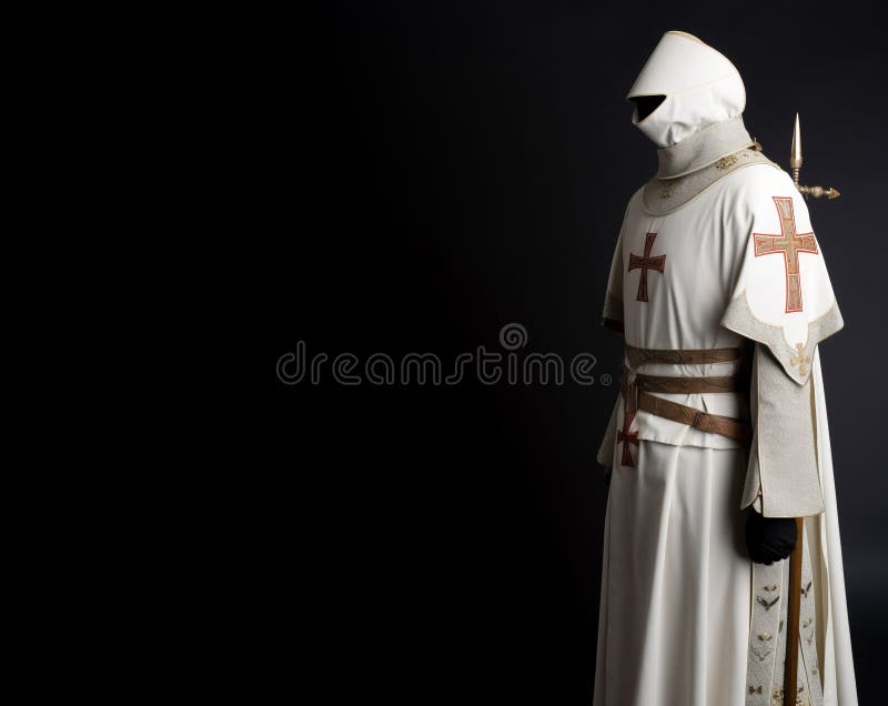 Medieval Warrior Templar in Knight Armor. White Background, Isolate. AI ...