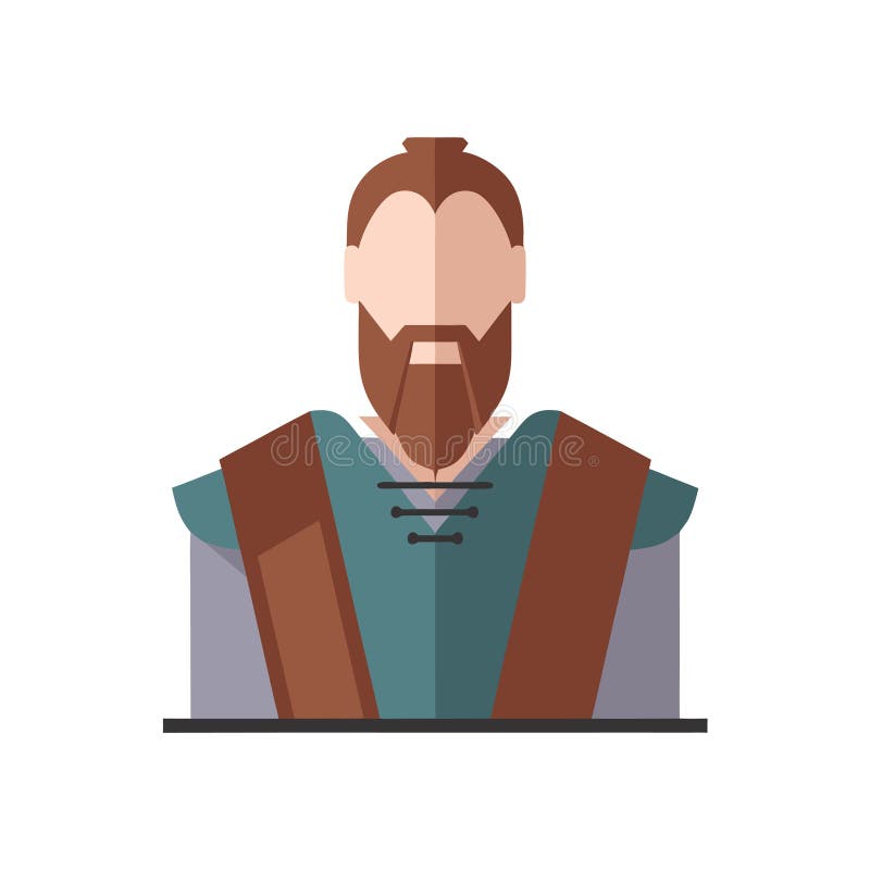 Medieval Warrior Vector Art Bearded Character Illustration for Design ...