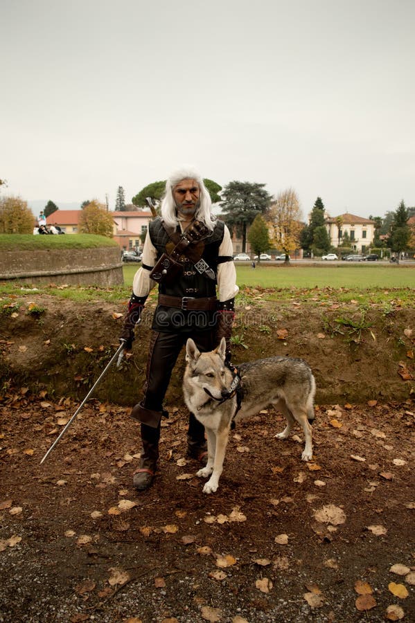 Medieval Warrior with Wolf at Lucca Comics and Games 2017 Editorial ...