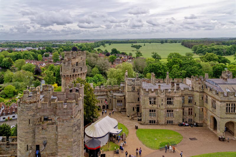 Medieval Warwick Castle in Warwickshire - England Stock Photo - Image ...