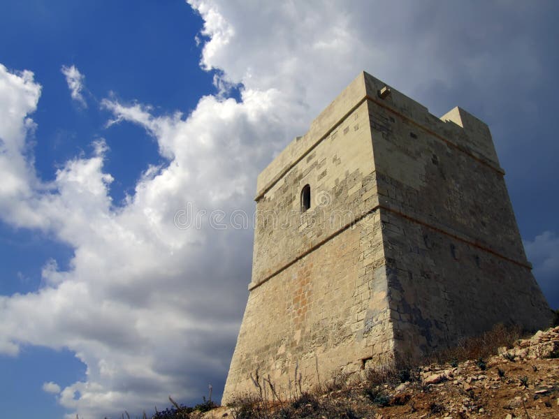 Medieval WatchTower stock image. Image of maltese, unique - 3195523