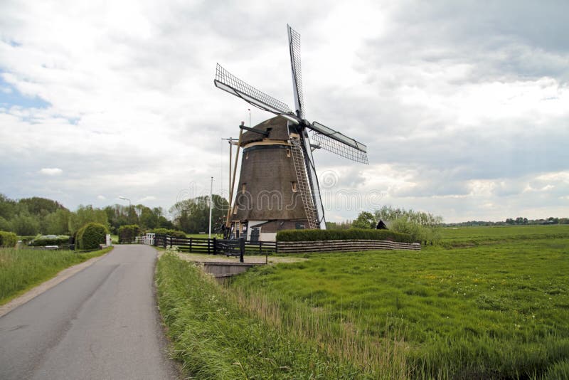 Medieval Windmill in the Netherlands Stock Image - Image of springtime ...