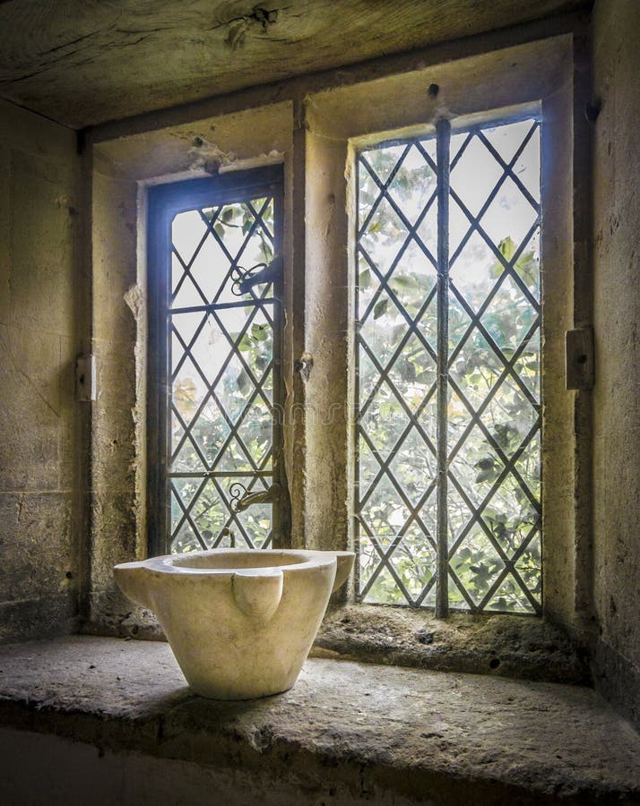 Medieval Window and Bowl stock photo. Image of window - 73947306