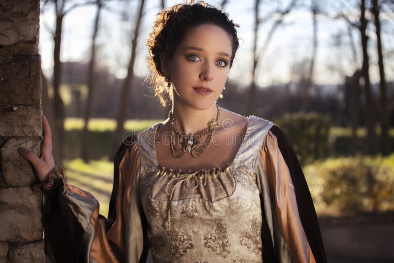 Medieval woman stock image. Image of leisure, gothic - 37931219