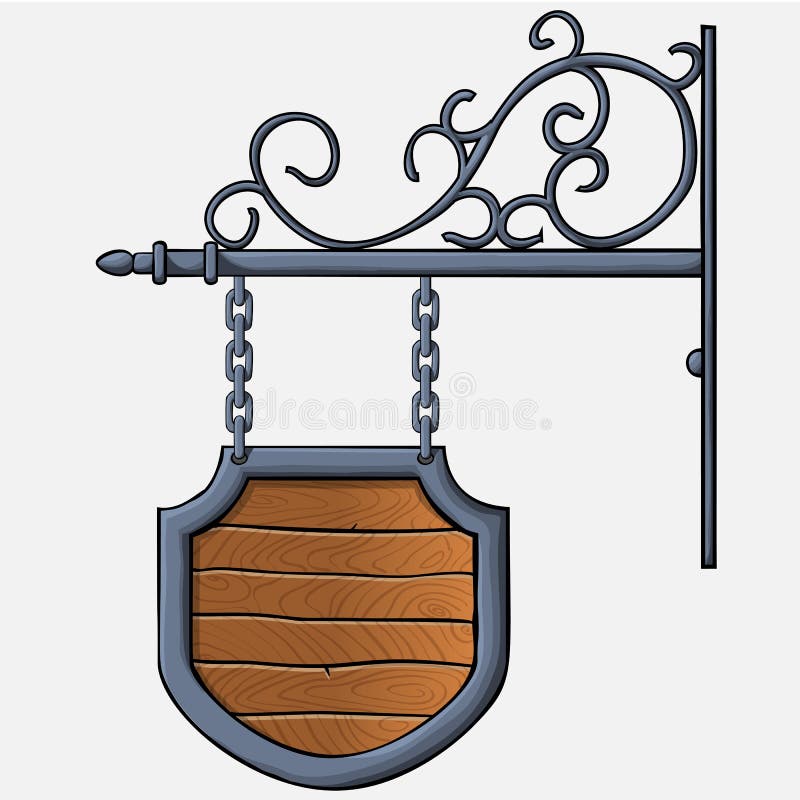 Medieval wood sign stock vector. Illustration of medieval - 77144277