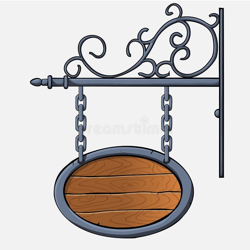 Medieval wood sign stock vector. Illustration of blank - 77144310