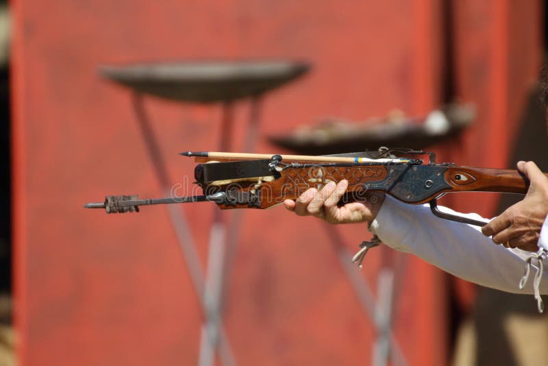 Medieval Wooden Crossbow in Exibition Stock Photo - Image of aged ...
