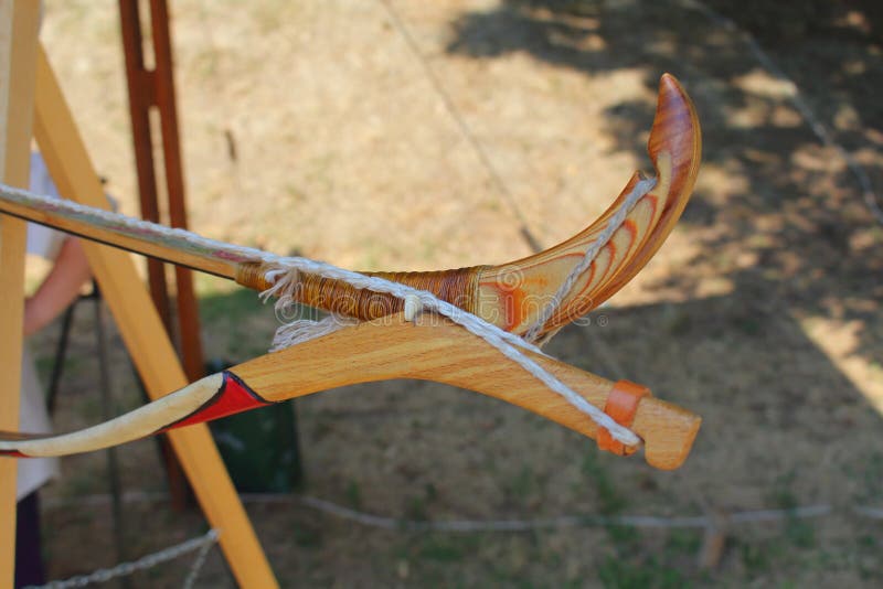 Medieval Wooden Crossbow in Exibition Stock Photo - Image of draw ...