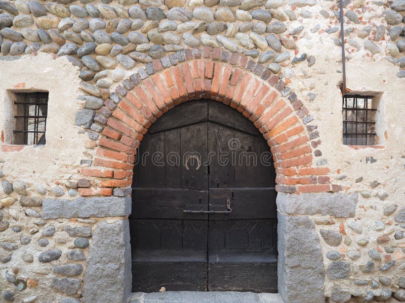 Medieval wooden gate stock photo. Image of ages, architecture - 253218326