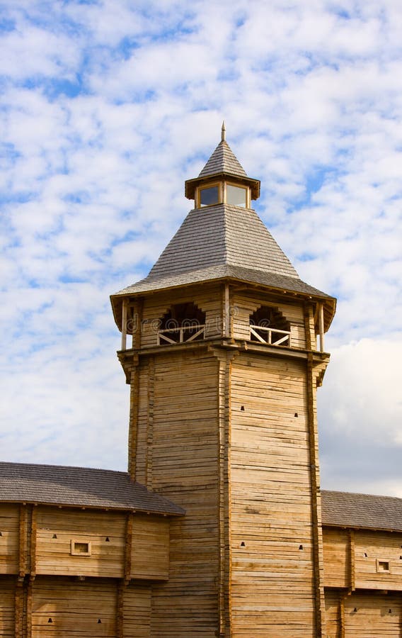Medieval Wooden Guard Tower Stock Photo - Image of embrasure, aged ...