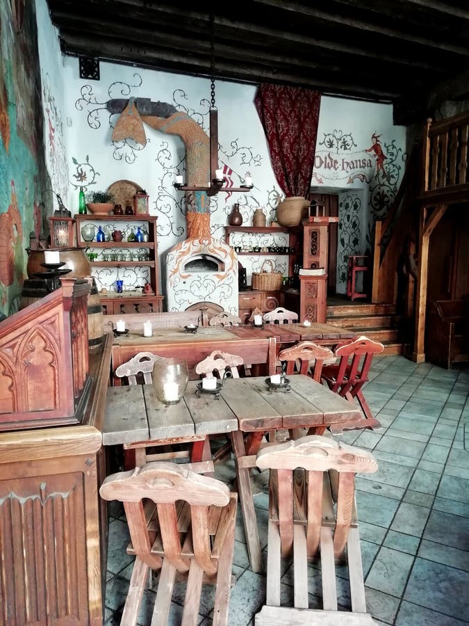 Medieval Workshop and Restaurant, Medieval Items Collection Editorial ...