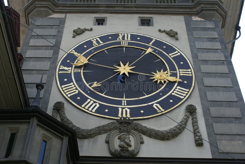 Medieval Zytglogge Clock Tower in Bern, Switzerland: Dial of the Clock ...