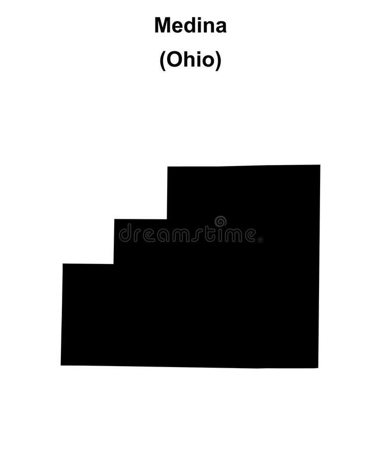 Medina outline map stock vector. Illustration of template - 361750556