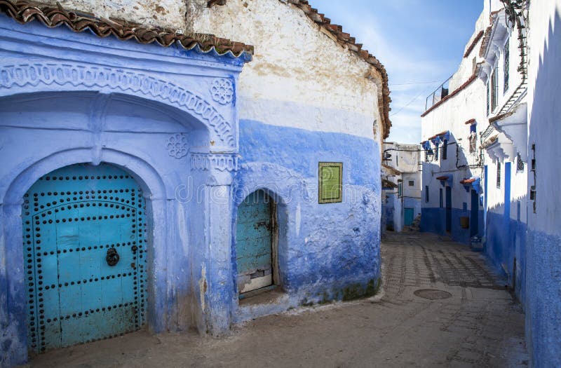 Medina De Chefchaouen, Marrocos Foto de Stock - Imagem de azul, hotel ...