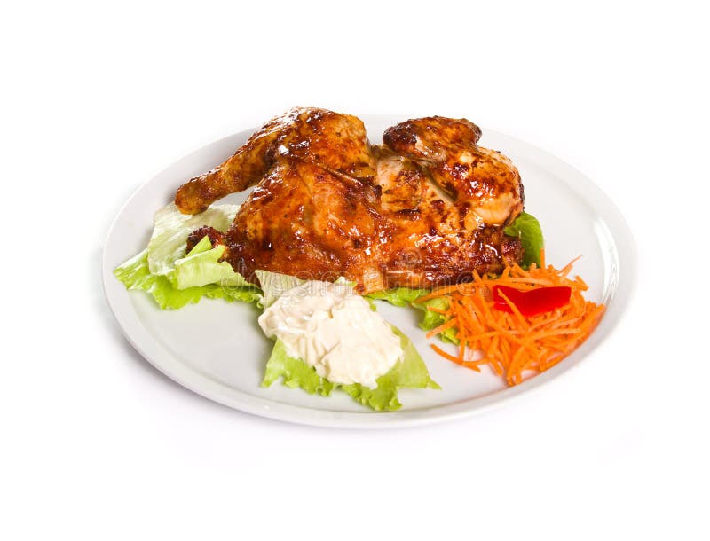 Medio pollo imagen de archivo. Imagen de barbacoa, curruscante - 104127457