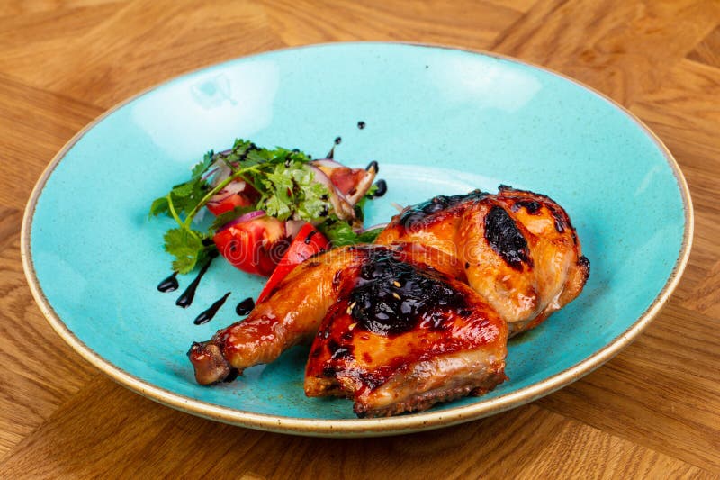 Medio pollo asado foto de archivo. Imagen de asado, pollo - 124241038