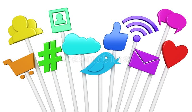 Medios símbolos sociales stock de ilustración. Ilustración de ...