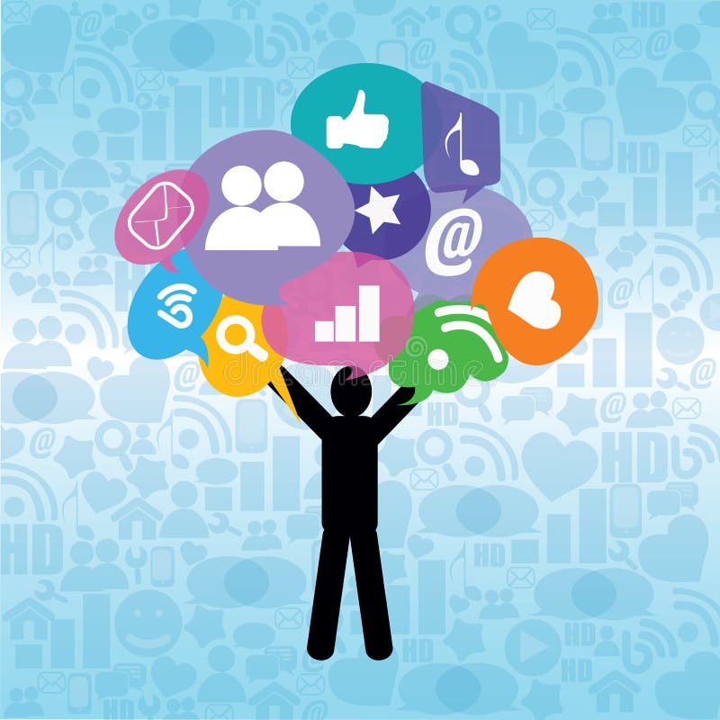 Medios iconos sociales ilustración del vector. Ilustración de concepto ...