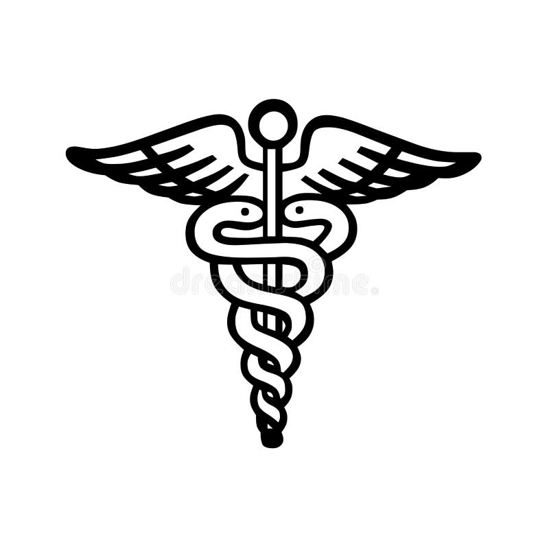 Noodster Medisch Symbool Caduceus Slang Met Stickpictogram Geïsoleerd ...