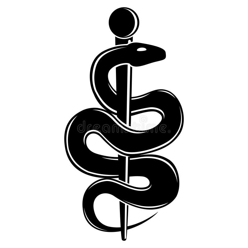 Medisch Teken Met Een Slang Vector Illustratie - Illustration of dier ...