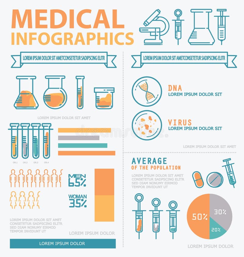 Medische Infographics-Reeks Vector Illustratie - Illustration of pijlen ...